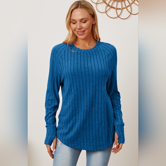 Basic Bae | Tops | Basic Bae Full Size Ribbed Thumbhole Sleeve Tshirt ...